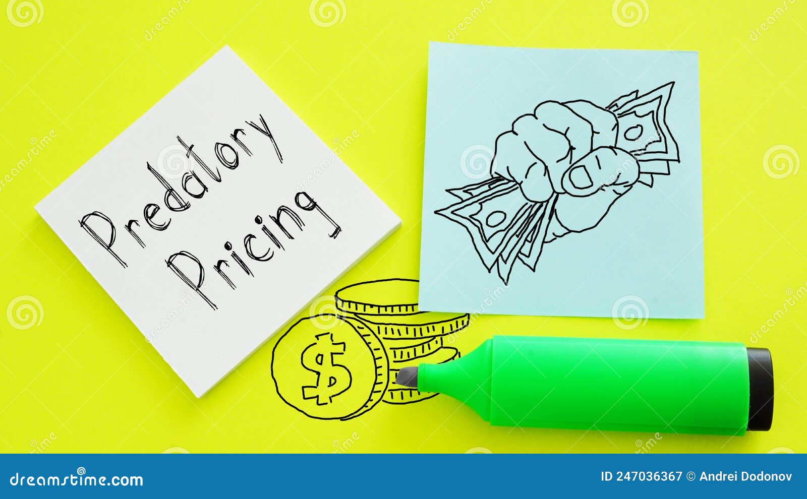 Predatory Pricing is Shown Using the Text Stock Image - Image of cash ...
