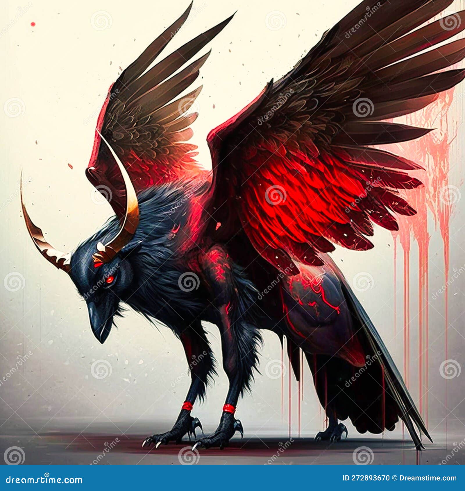 A Predatory Scaly Beast with Flying Wings, Generative AI Stock ...