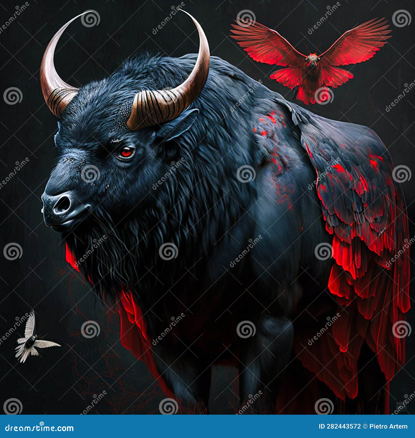 A Predatory Scaly Beast with Flying Wings, Generative AI Stock Photo ...