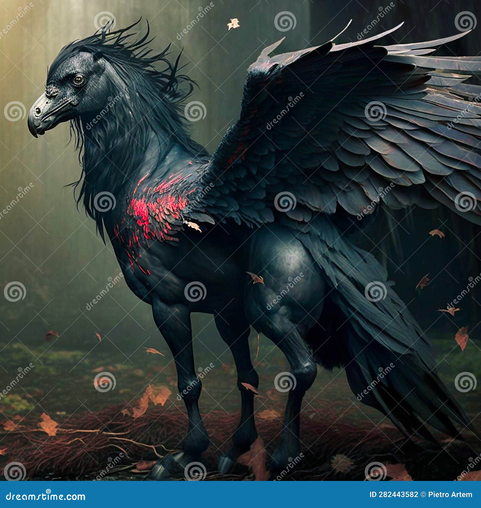 A Predatory Scaly Beast with Flying Wings, Generative AI Stock ...