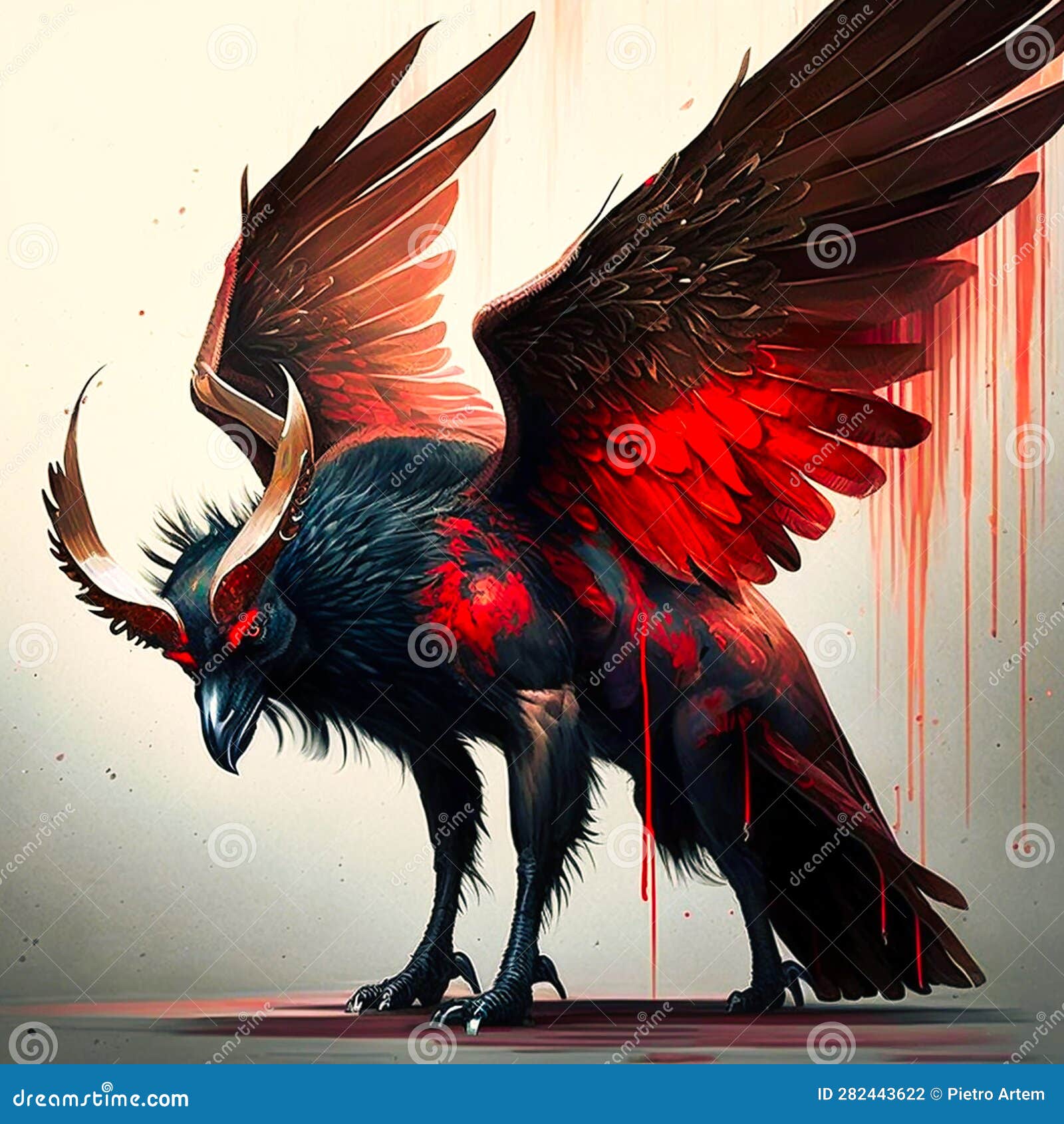 A Predatory Scaly Beast with Flying Wings, Generative AI Stock ...