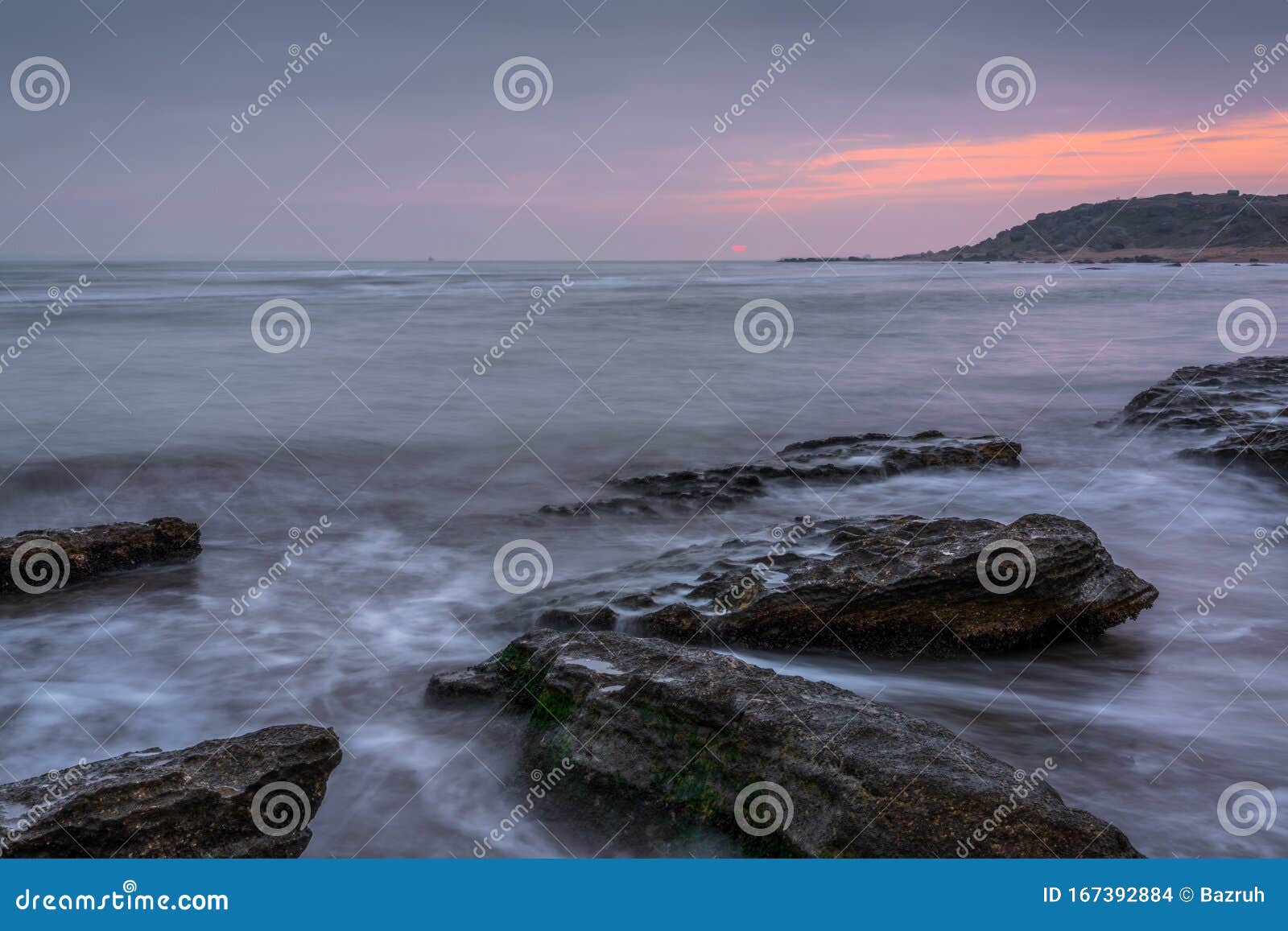 Dramatic Predawn Sky At Lighthouse Of Blavand In Denmark Royalty-Free ...