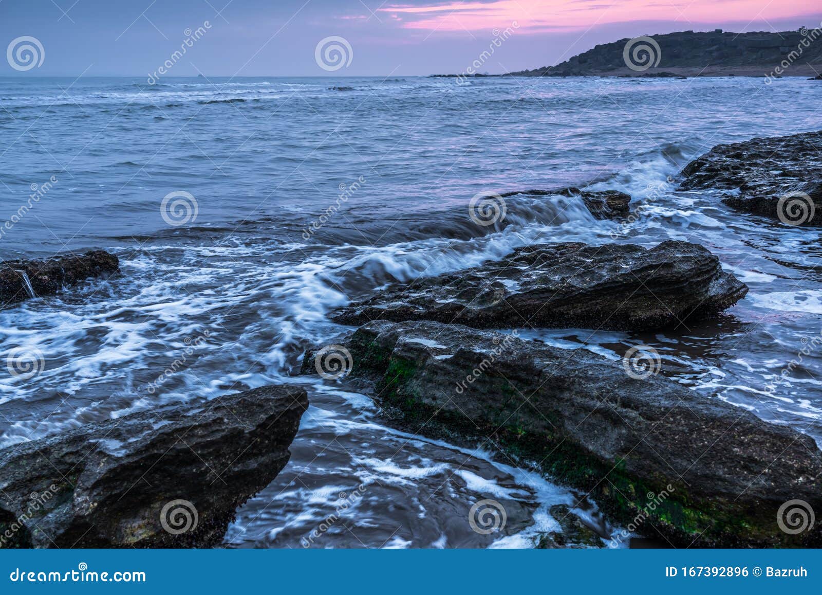 Dramatic Predawn Sky At Lighthouse Of Blavand In Denmark Royalty-Free ...