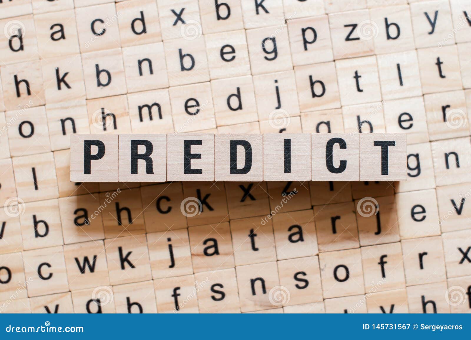 Predict word concept stock image. Image of label, isolated - 145731567