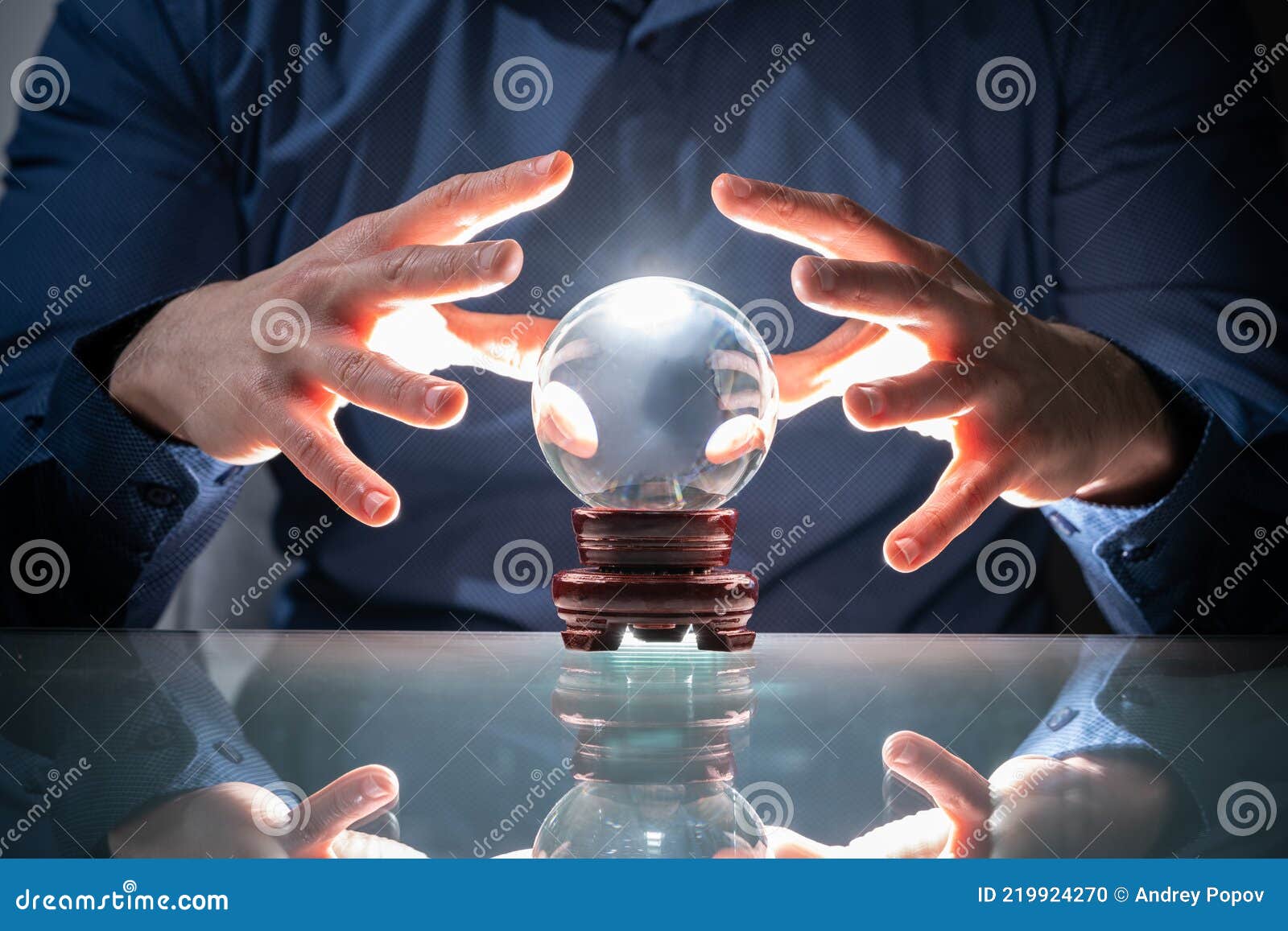 Predicting Future Using Crystal Ball. Fortune Teller Stock Photo ...