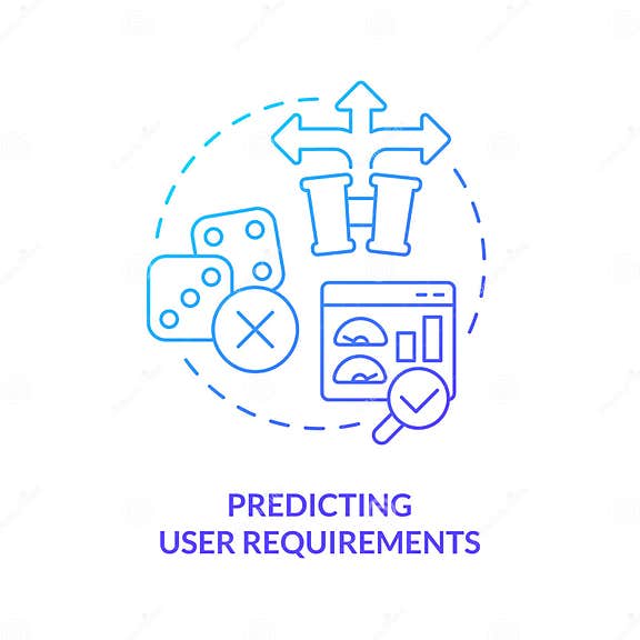 Predicting User Requirements Blue Gradient Concept Icon Stock Vector ...