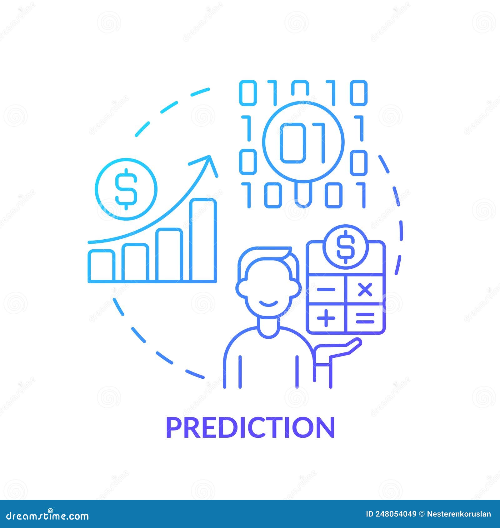 Prediction Blue Gradient Concept Icon Stock Vector - Illustration of ...