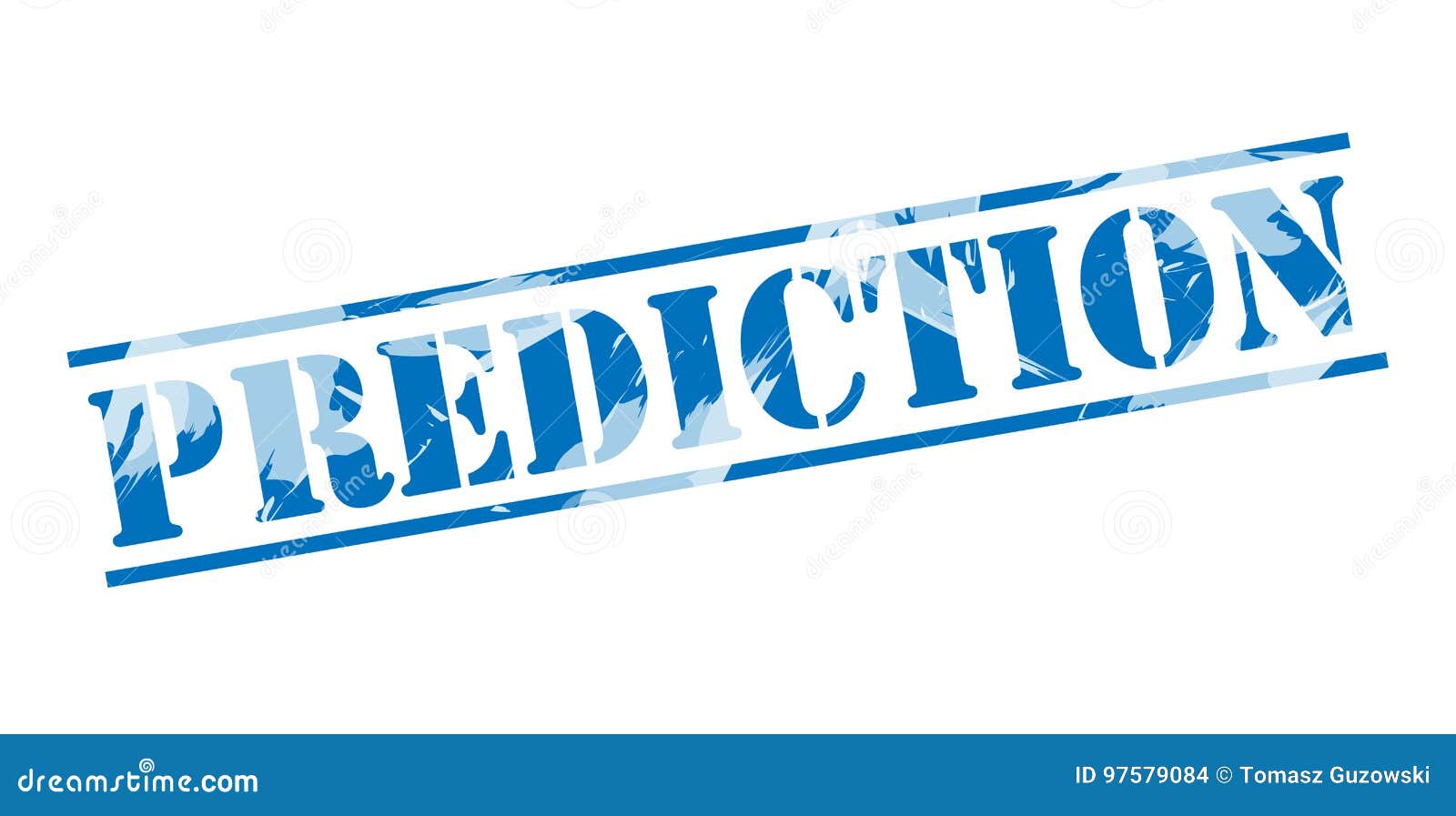 Prediction blue stamp stock illustration. Illustration of label - 97579084