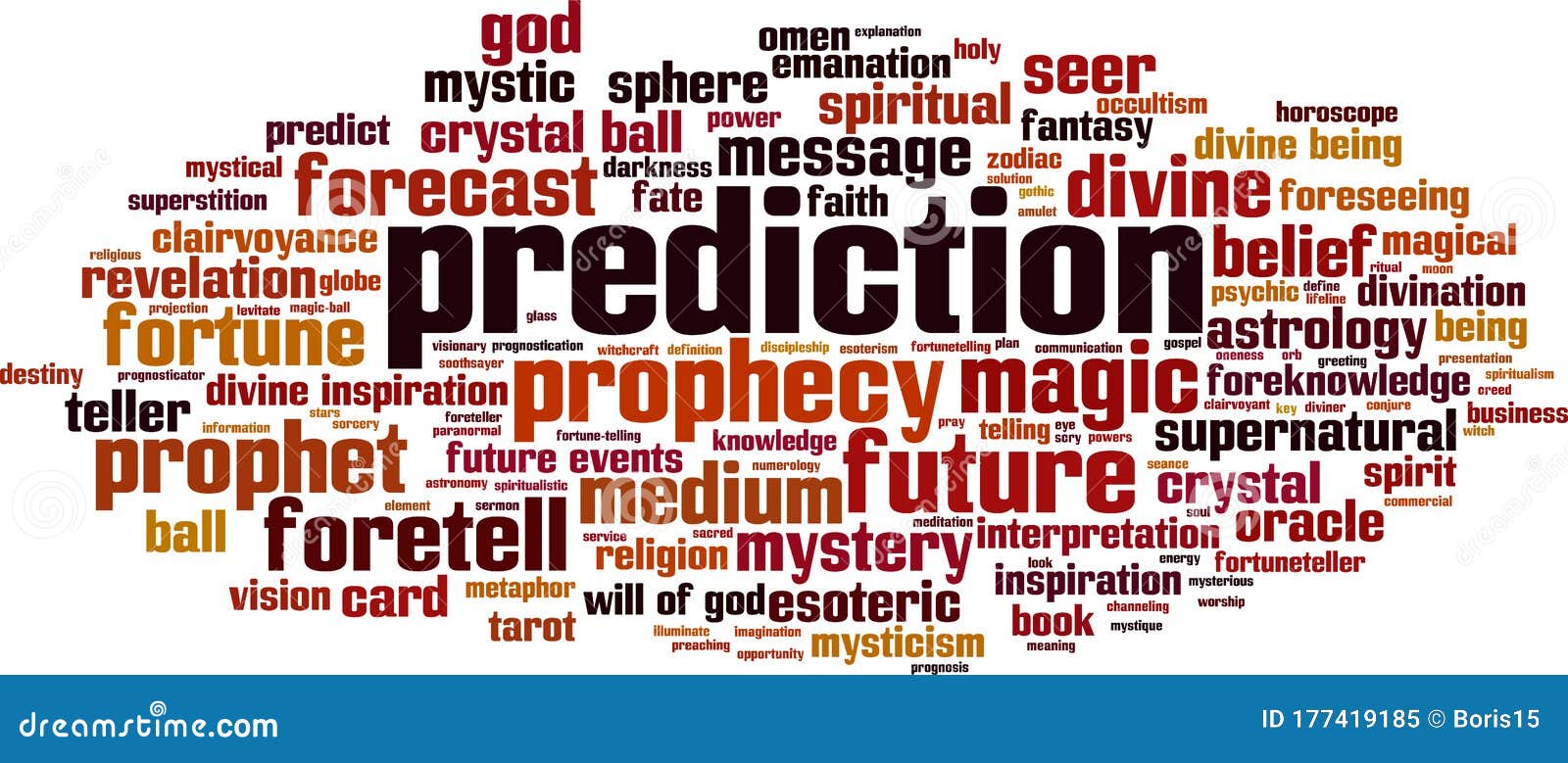 Prediction word cloud stock vector. Illustration of foreseeing - 177419185