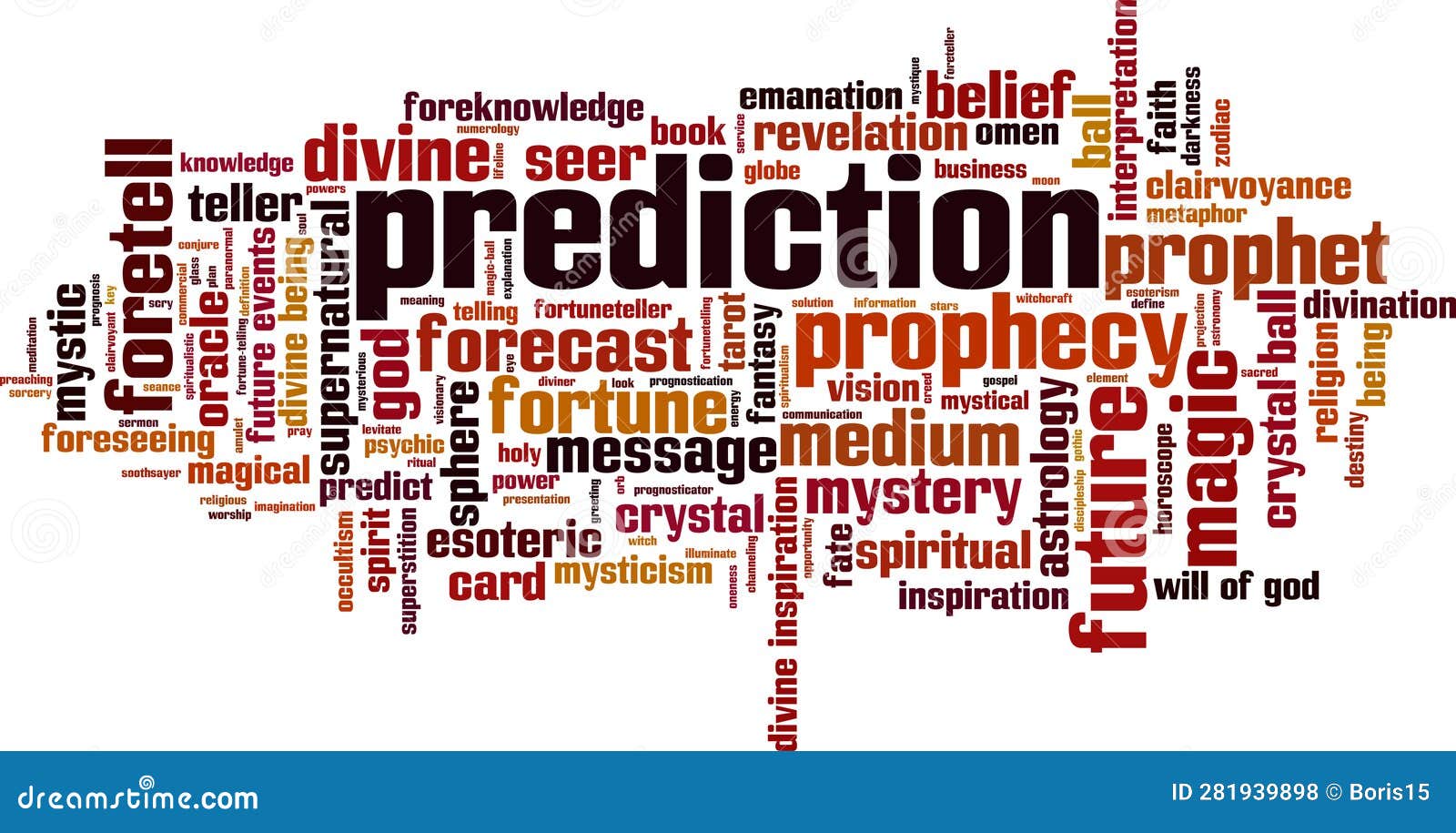 Prediction word cloud stock vector. Illustration of vector - 281939898