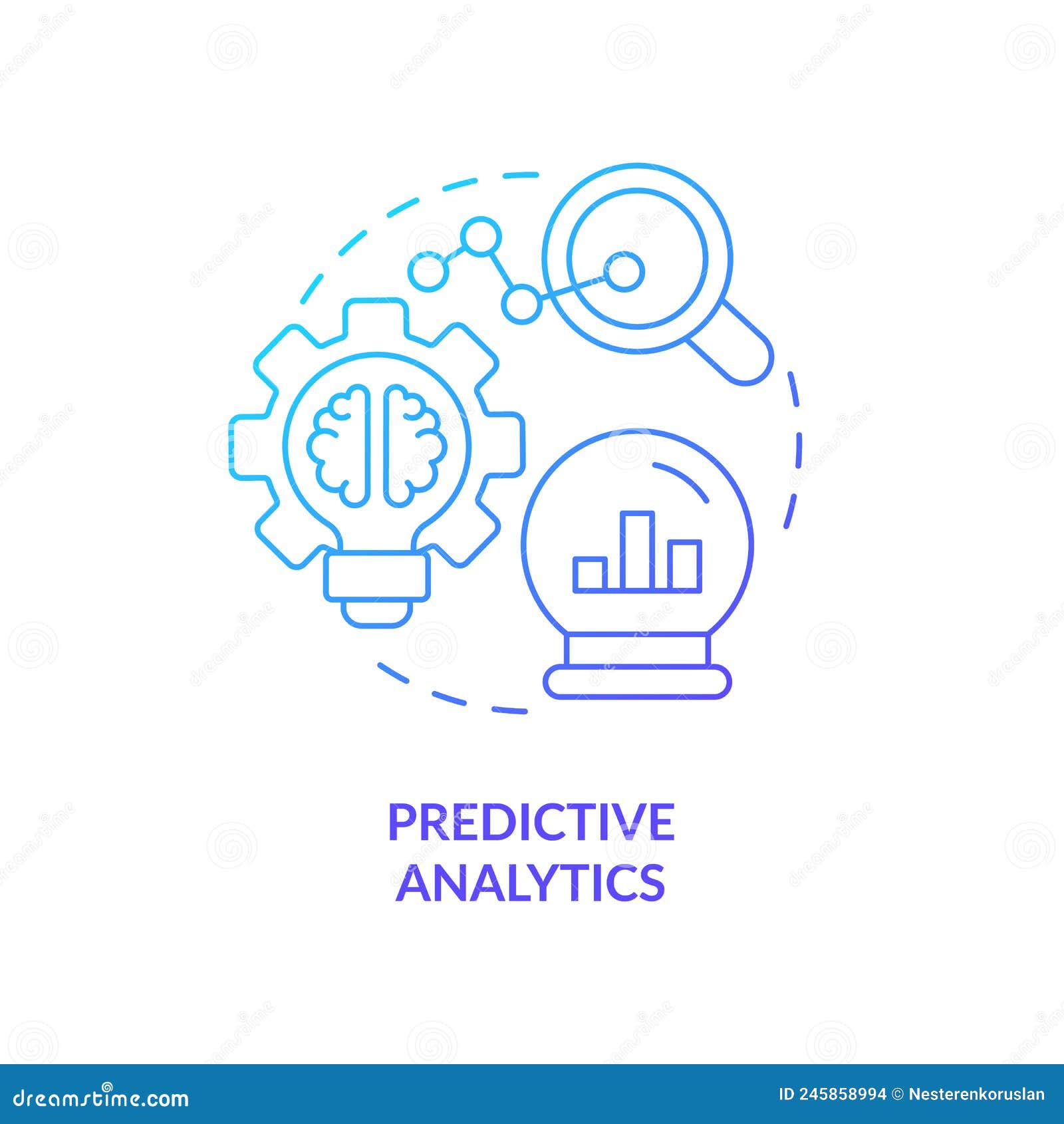 Predictive Analytics Blue Gradient Concept Icon Stock Vector ...