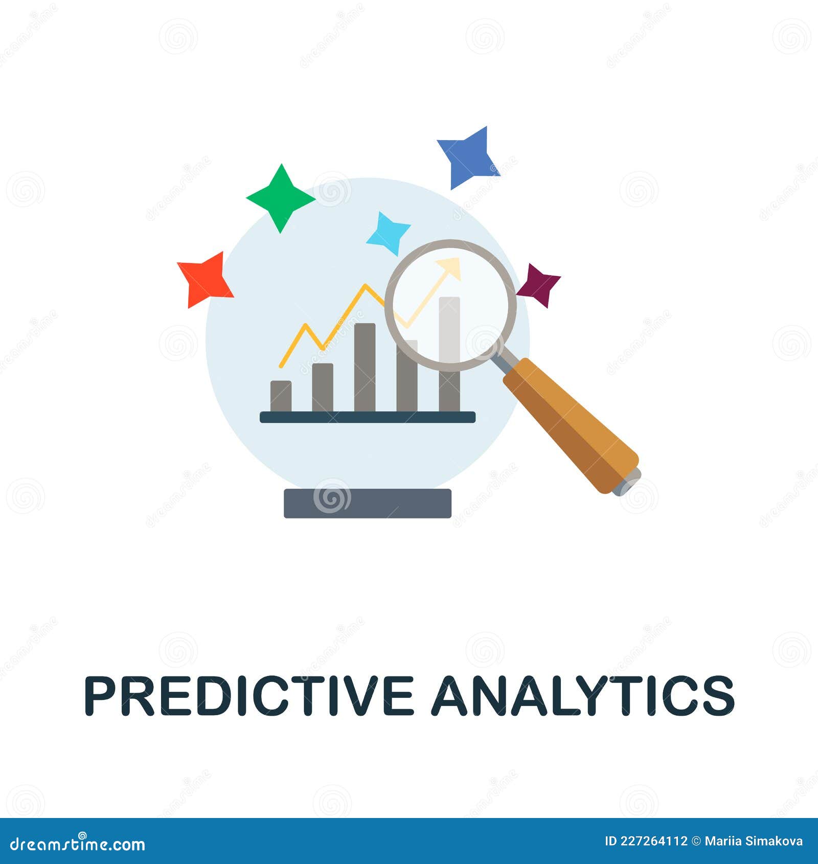 Predictive Analytics Flat Icon. Colored Sign from Customer Management ...
