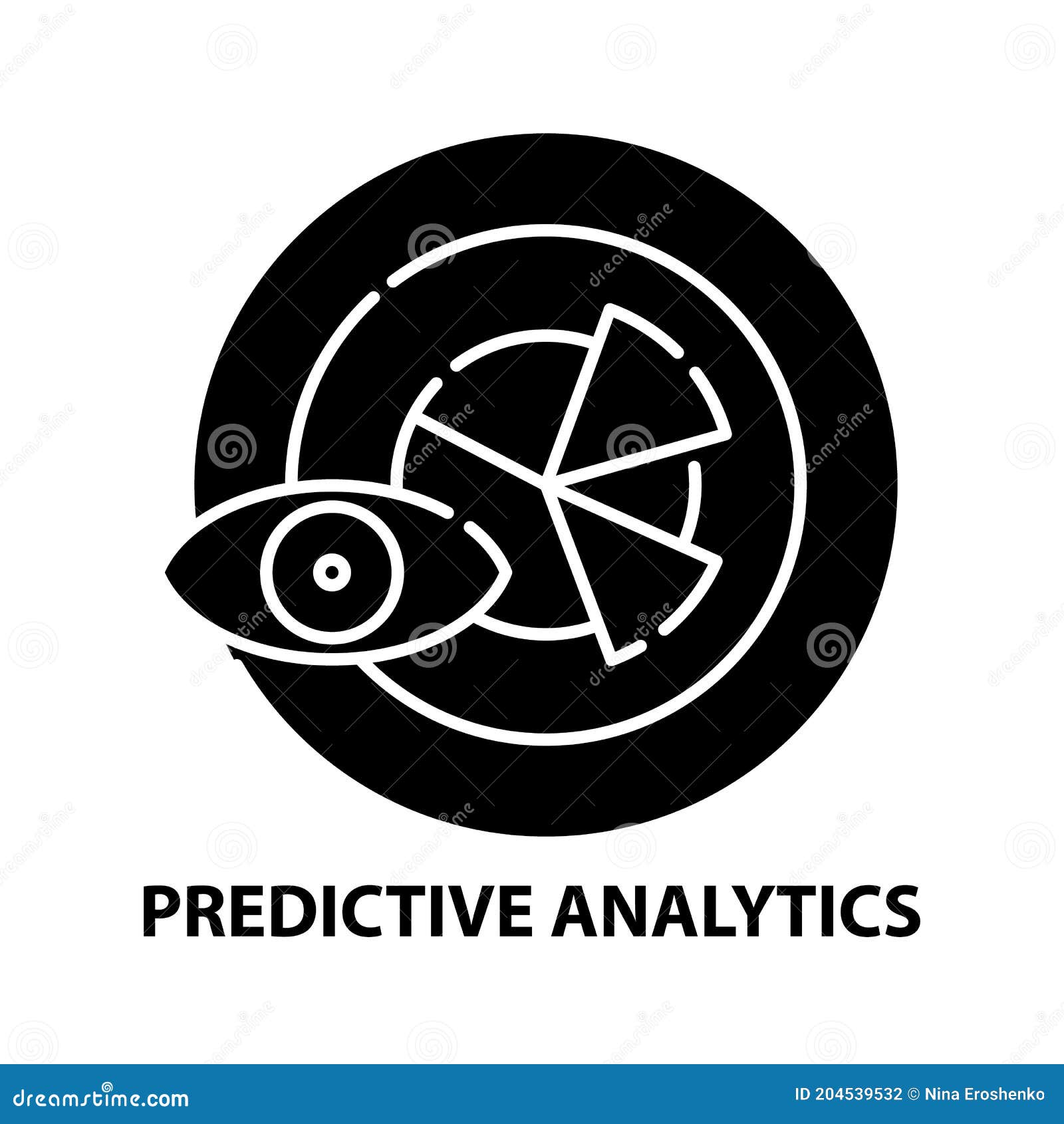 Predictive Analytics Icon, Black Vector Sign with Editable Strokes ...