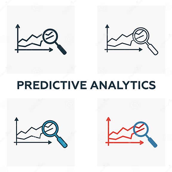 Predictive Analytics Icon Set. Four Elements in Diferent Styles from ...