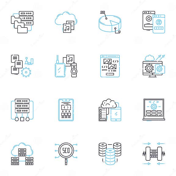Predictive Analytics Linear Icons Set. Forecasting, Data-driven ...