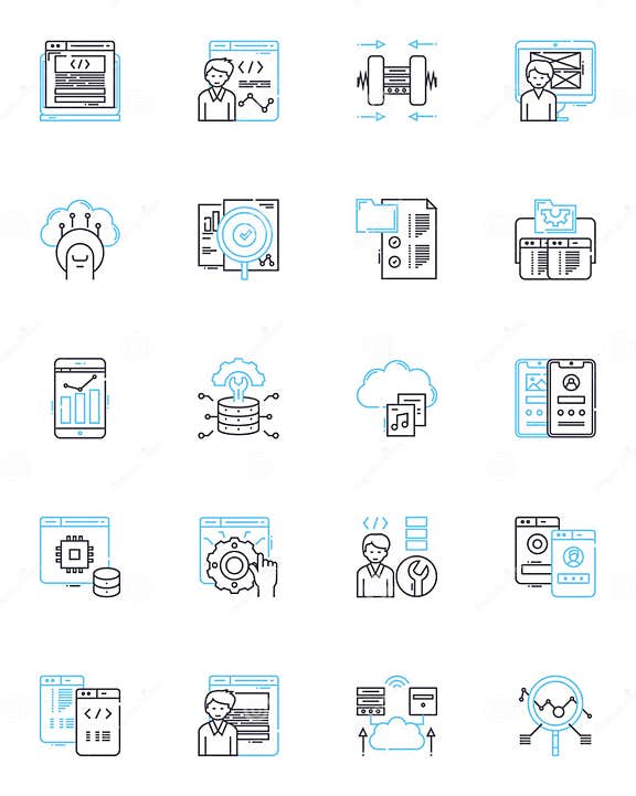 Predictive Analytics Linear Icons Set. Forecasting, Data-driven ...