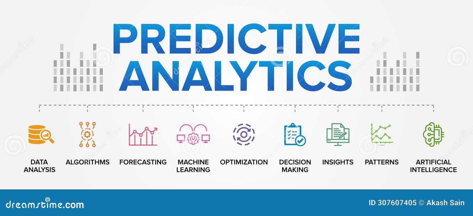 Predictive Analytics Technology Concept Vector Icons Set Infographic ...