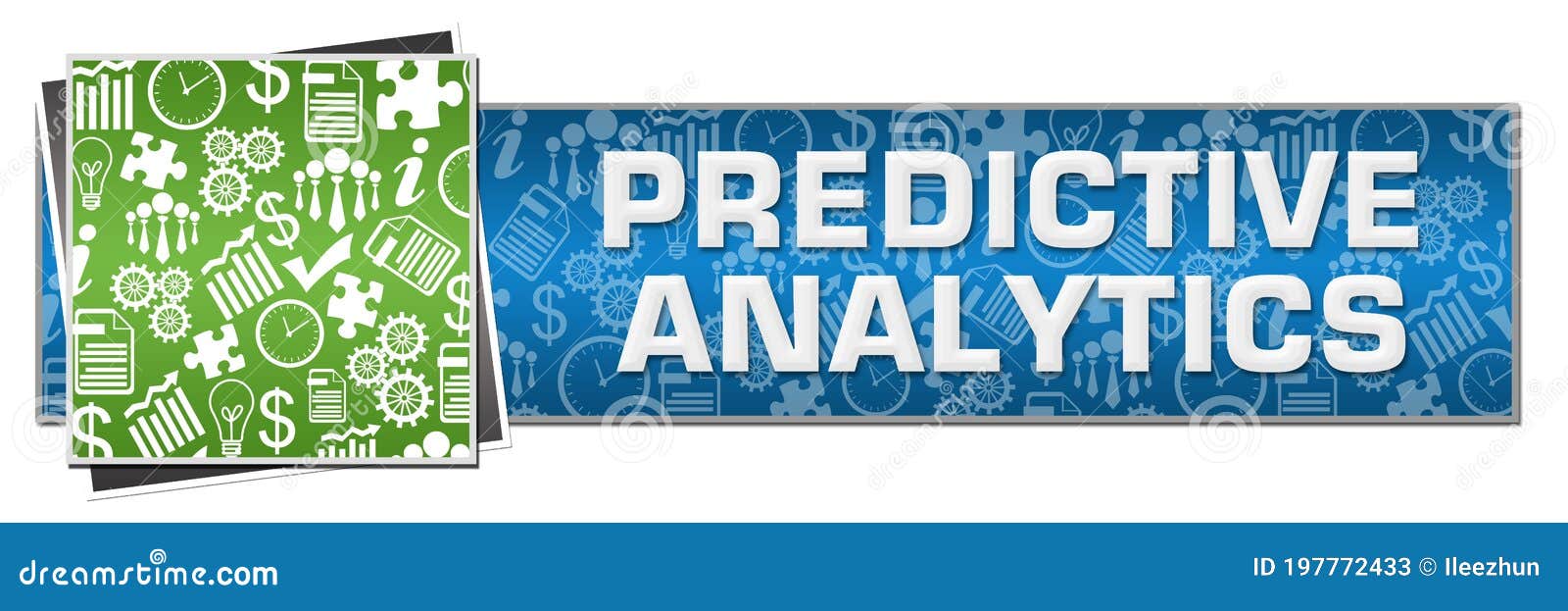 Predictive Analytics Green Left Symbols Blue Text Stock Illustration ...