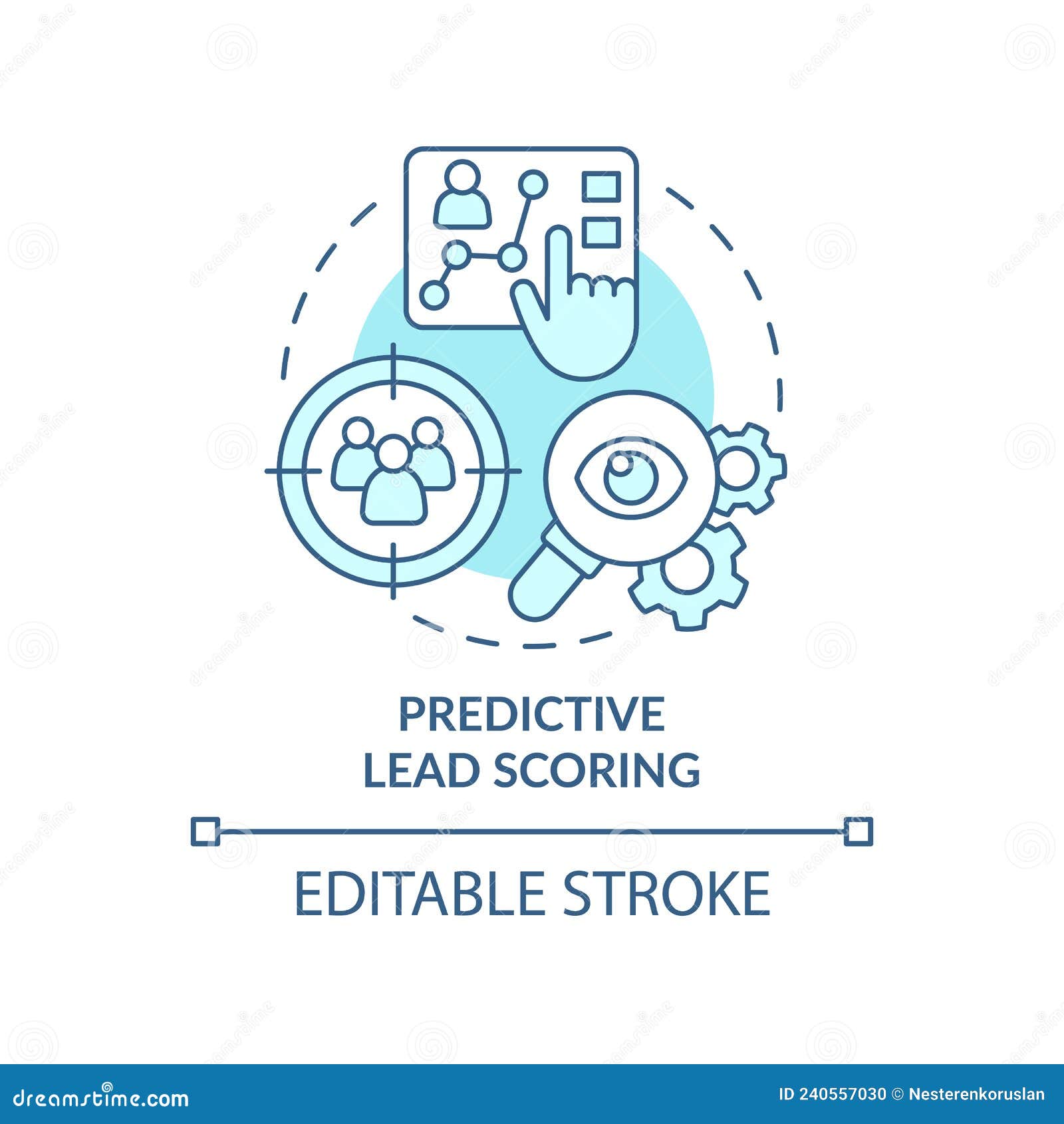 Predictive Lead Scoring Turquoise Concept Icon Stock Vector ... Predictive Lead Scoring Turquoise Concept Icon Stock Vector ...