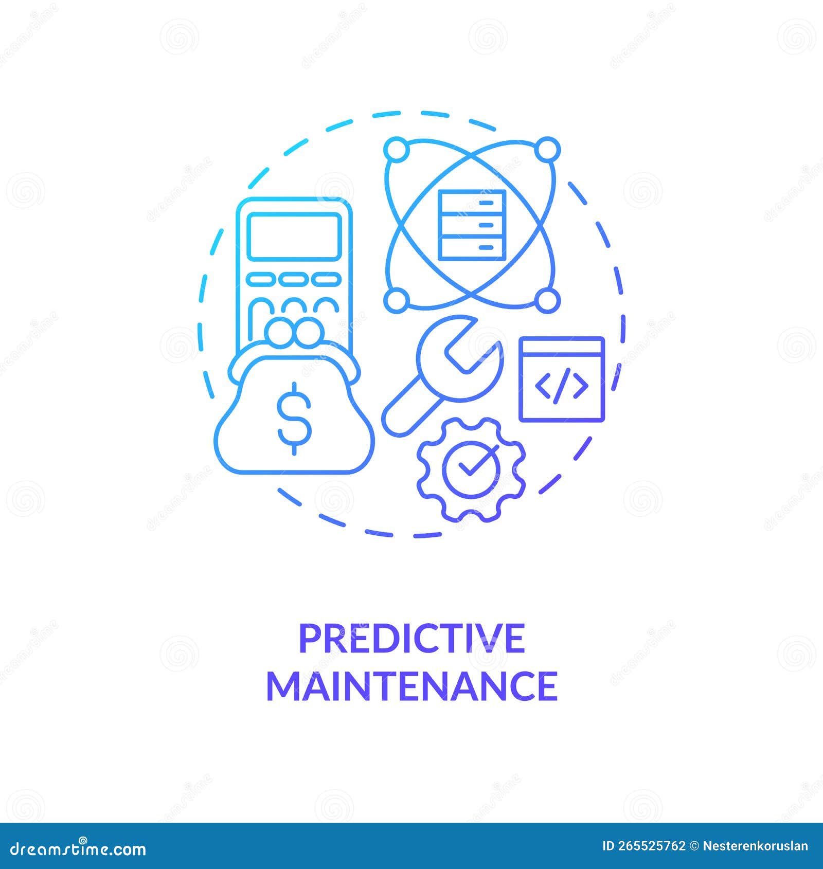 Predictive Maintenance Blue Gradient Concept Icon Stock Vector ...