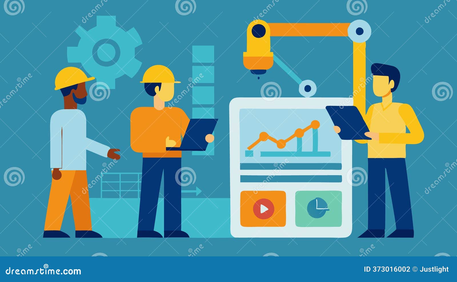 Technicians Analyzing Digital Twin Data In Control Room For Predictive Maintenance Stock Image ...