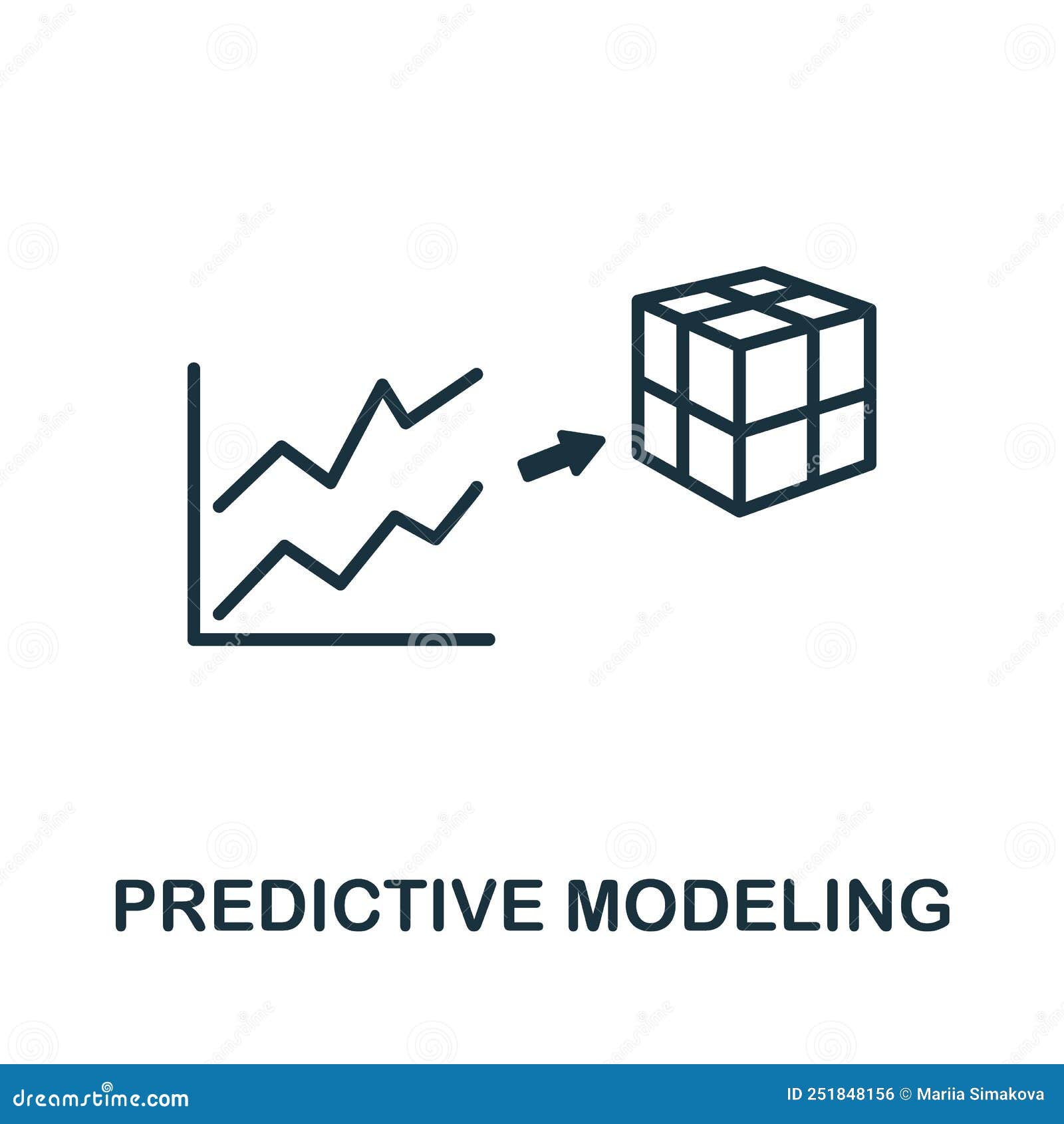 Predictive Modeling Icon. Monochrome Simple Line Data Science Icon for ...