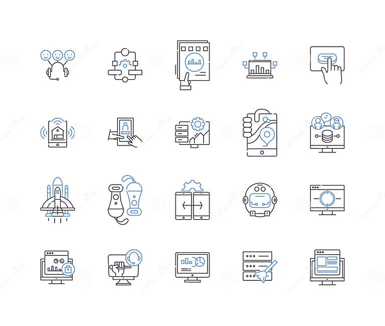 Predictive Modeling Line Icons Collection. Regression, Classification ...