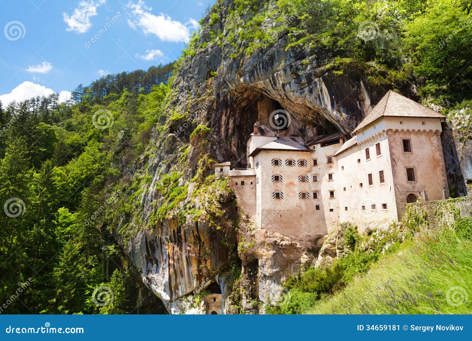 Predjama castle stock image. Image of limestone, burg - 34659181