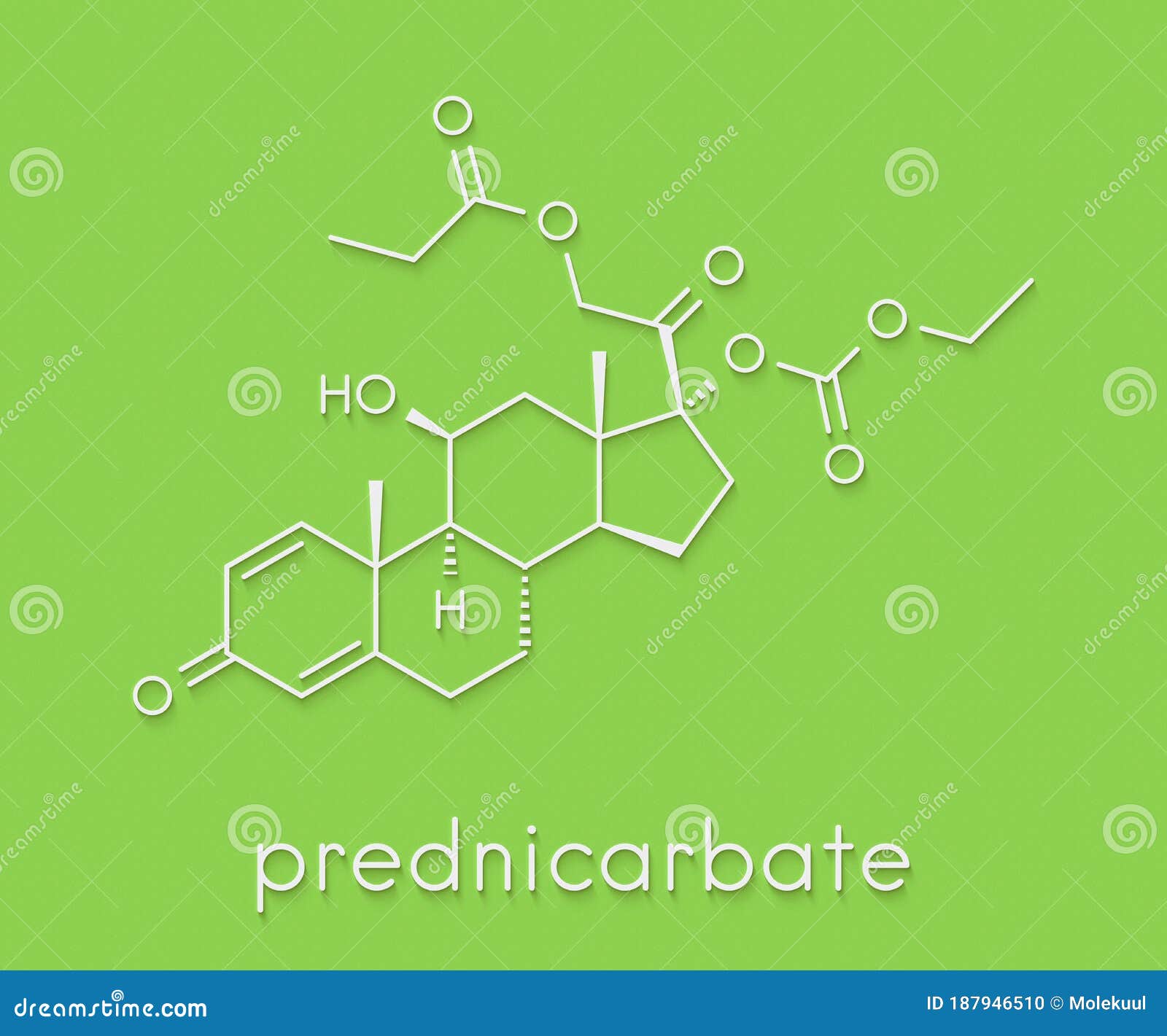 Prednicarbate Topical Corticosteroid Drug Molecule. Skeletal Formula ...