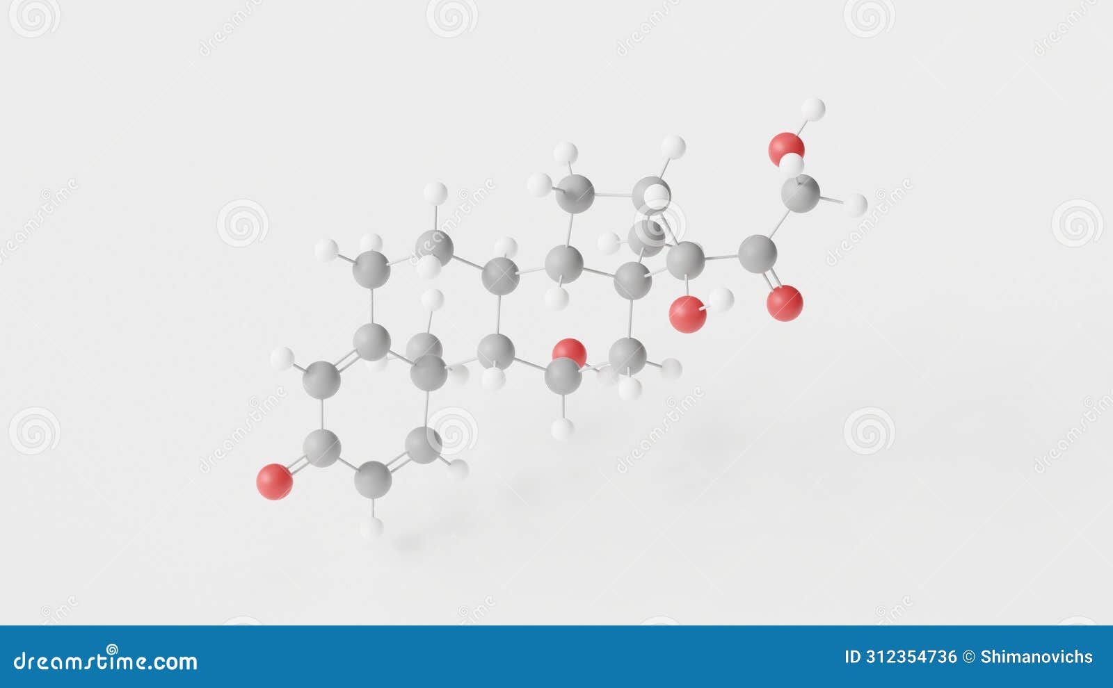 Prednisolone Molecule 3d, Molecular Structure, Ball and Stick Model ...