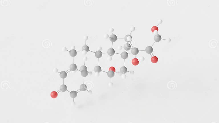 Prednisolone Molecule 3d, Molecular Structure, Ball and Stick Model ...