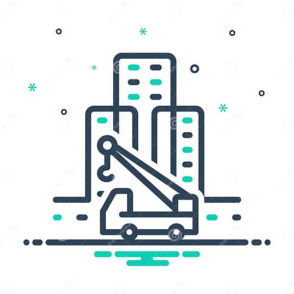 Mix Icon for Prefab, Architectural and Cityscape Stock Vector ...