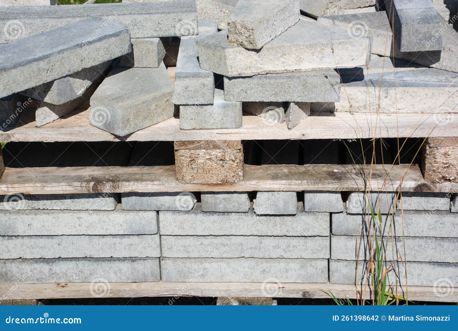 Prefabricated Concrete Slabs Stacked on a Stack or on a Pallet Stock ...