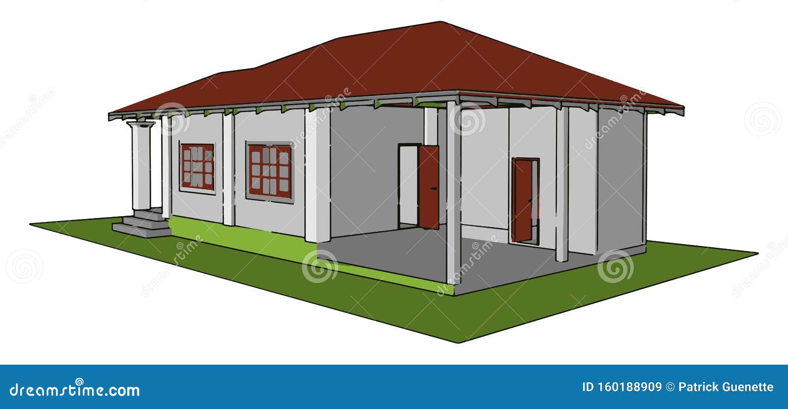 Prefabricated House, Illustration, Vector Stock Vector - Illustration ...