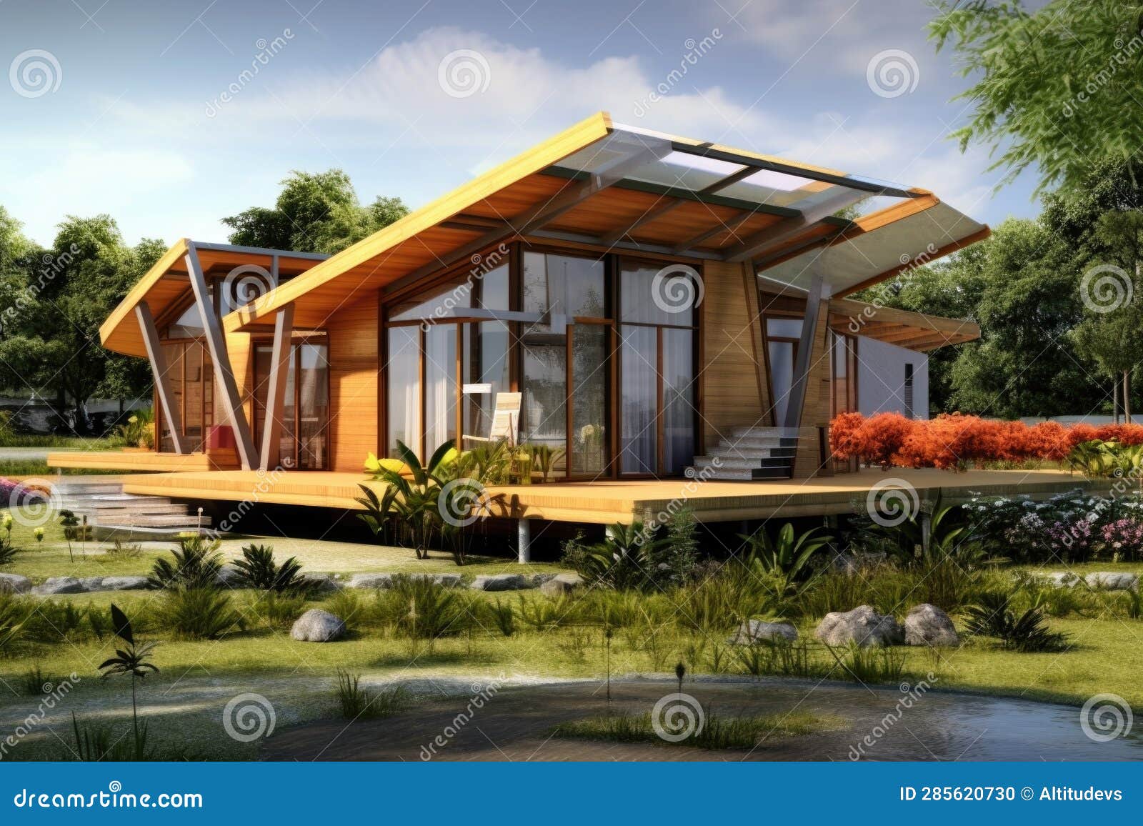 Prefabricated Modular Eco-friendly Homes Stock Photo - Image of design ...