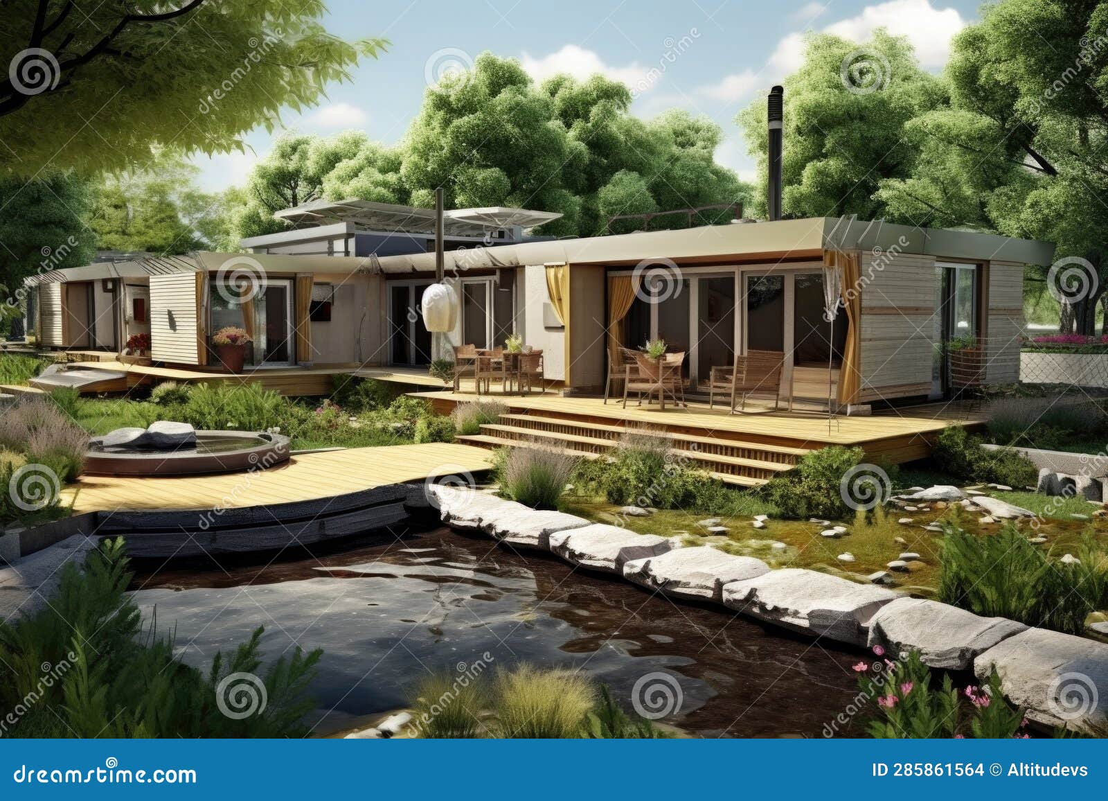 Prefabricated Modular Eco-friendly Homes Stock Photo - Image of ...