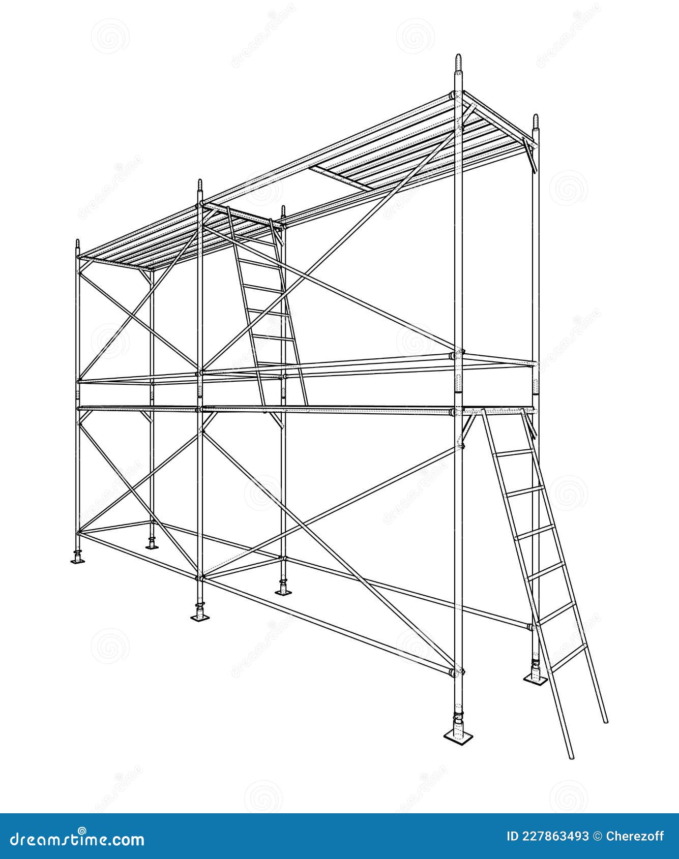 Prefabricated Scaffolding. Vector Stock Vector - Illustration of ...