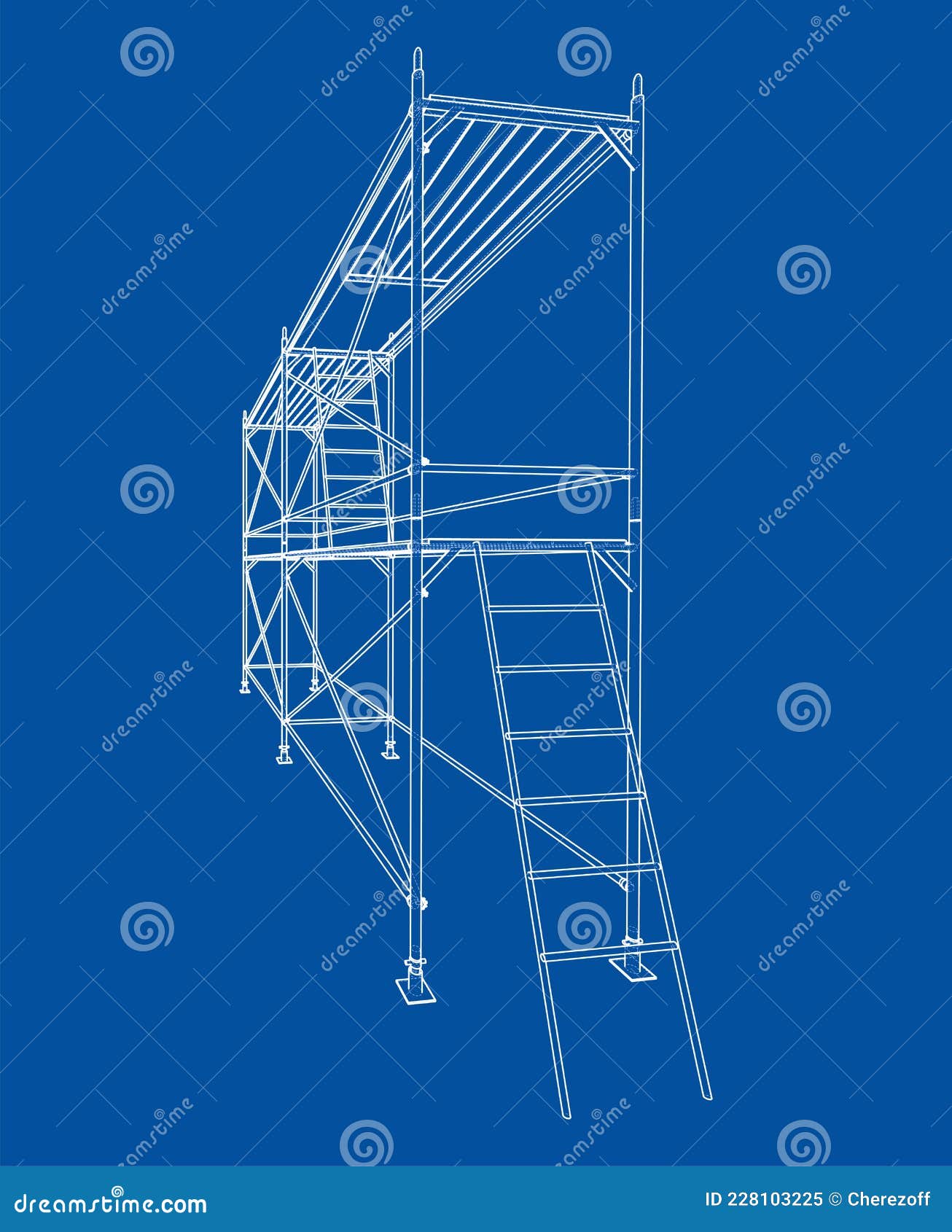 Prefabricated Scaffolding. Vector Stock Vector - Illustration of ...