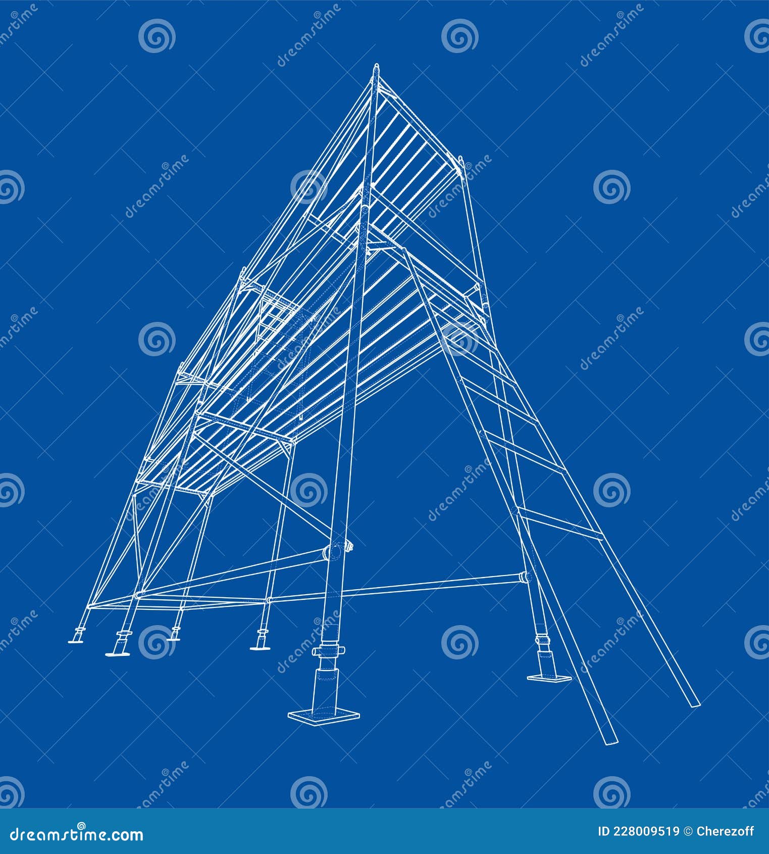 Prefabricated Scaffolding. Vector Stock Vector - Illustration of ...