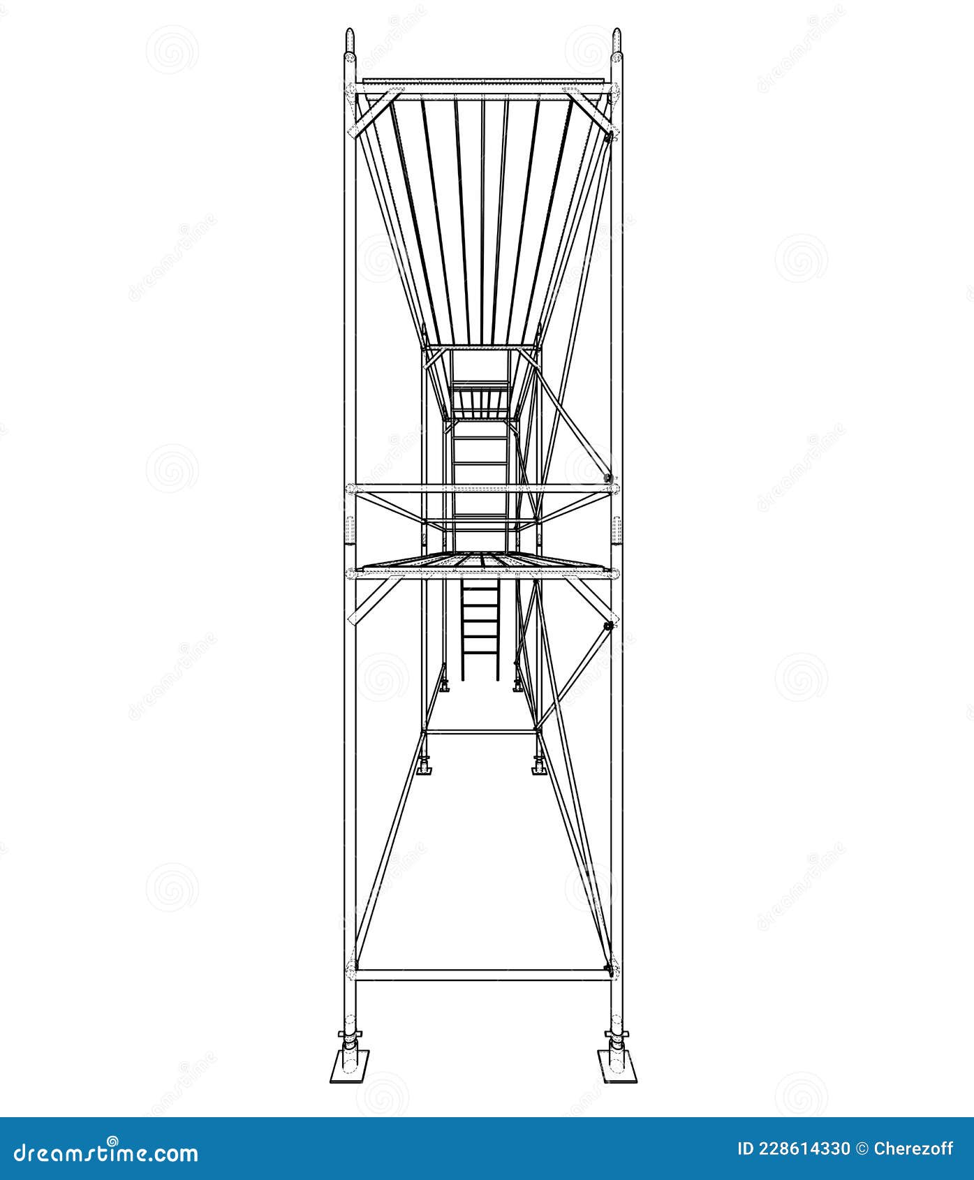 Scaffolding Vector Icon Isolated On Transparent Background, Scaffolding ...