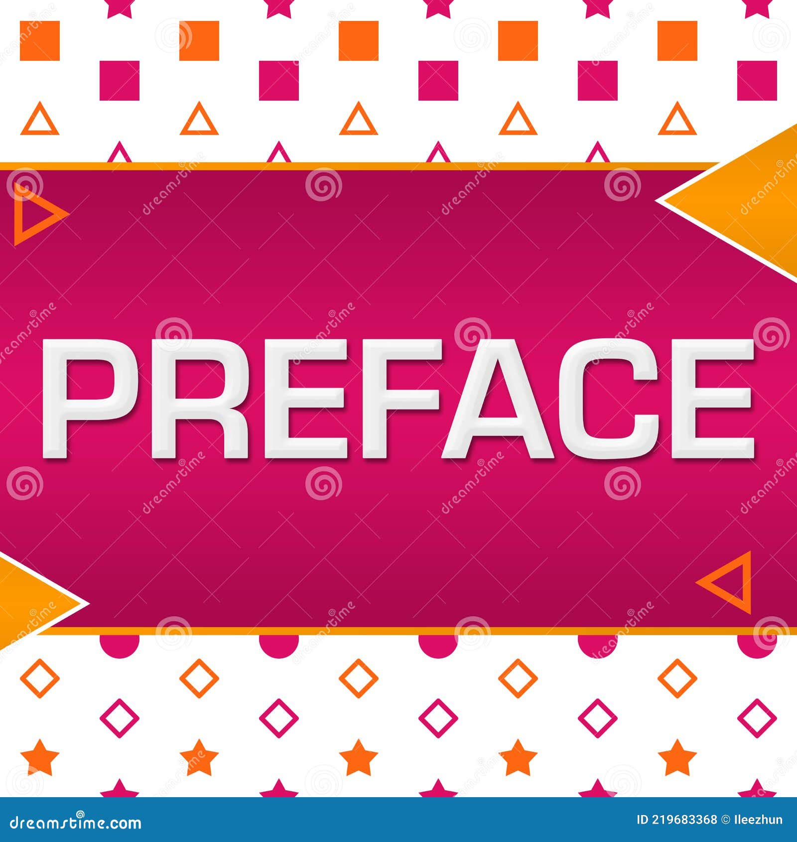 Preface Pink Orange Basic Shapes Triangles Stock Illustration ...