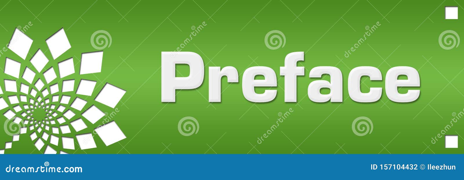 Preface Green Floral Left stock illustration. Illustration of chapter ...