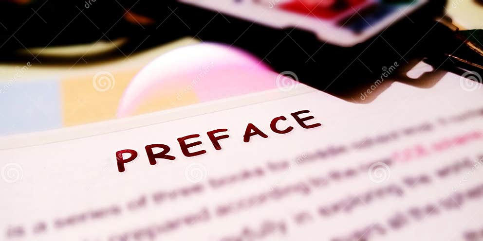 Preface Text Written with Objects Display Stock Photo - Image of ...