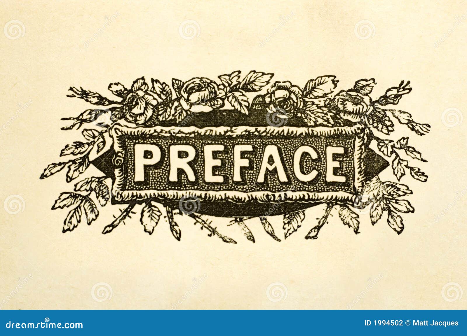 Preface title page stock photo. Image of victorian, texture - 1994502