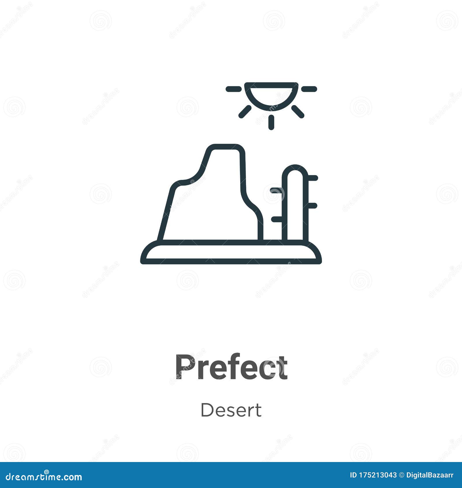 Linear Prefect Icon From Desert Outline Collection. Thin Line Prefect ...