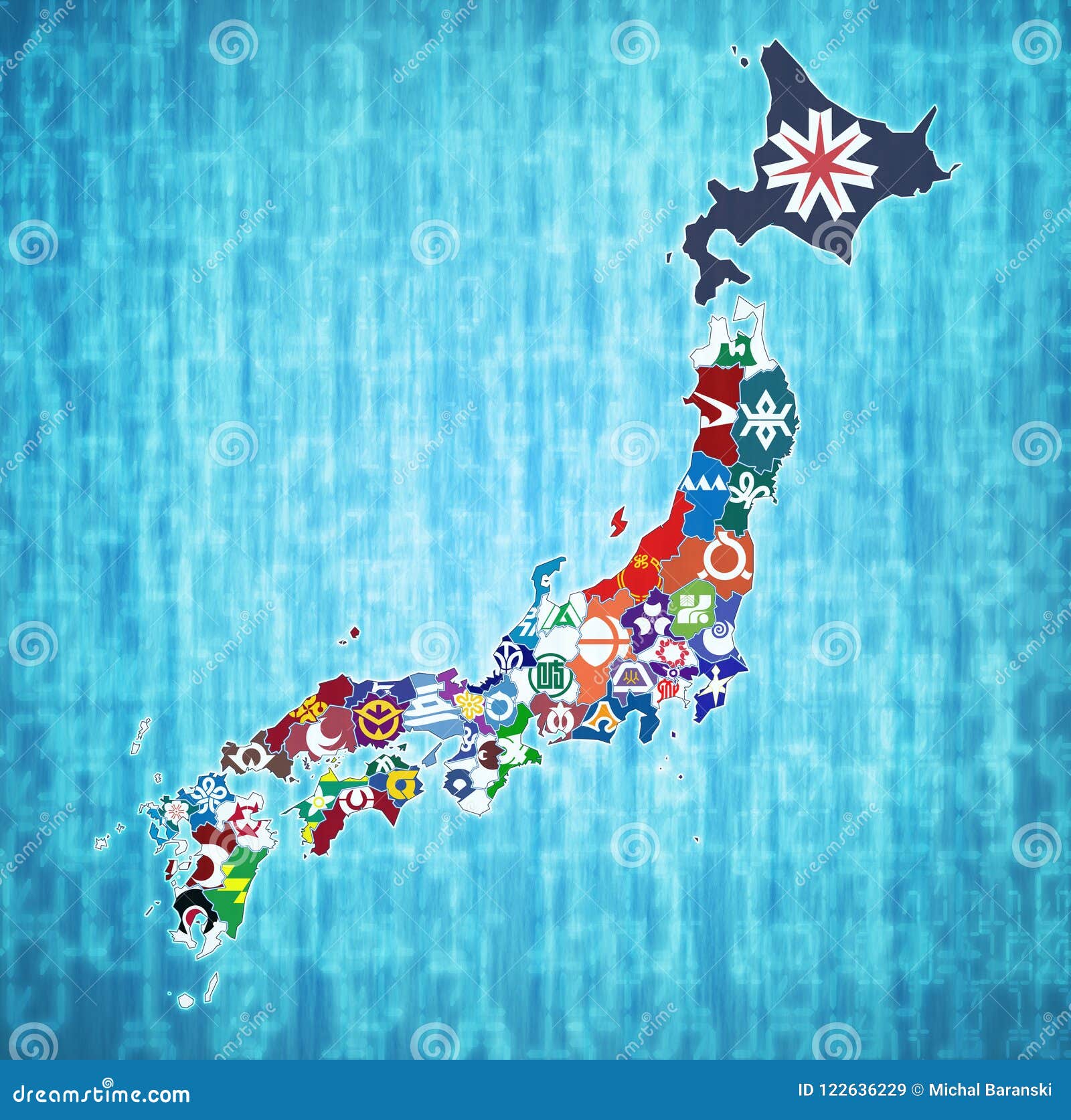 Prefectures of Japan on Administration Map Stock Illustration ...