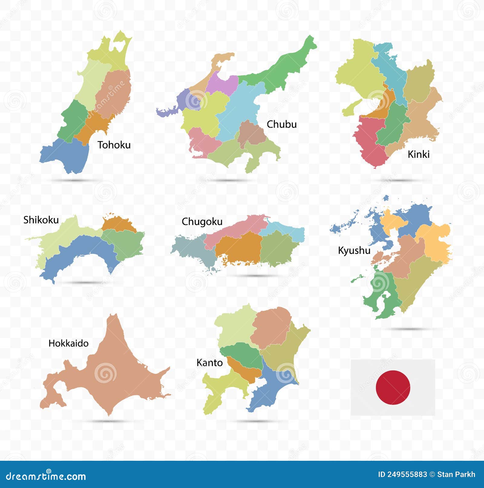 Prefectures Maps of Japan stock vector. Illustration of kagawa - 249555883