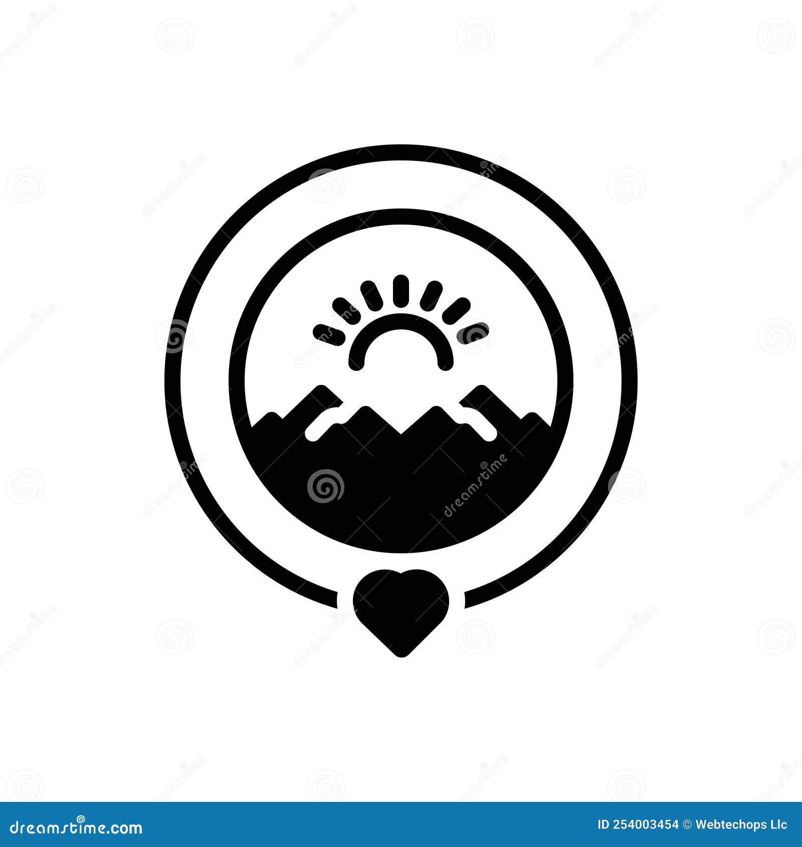 Black Solid Icon for Prefer, Scenery and View Stock Illustration ...