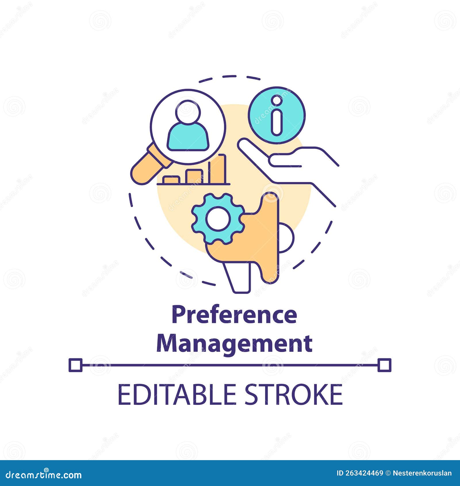 Preference Management Concept Icon Stock Vector - Illustration of ...