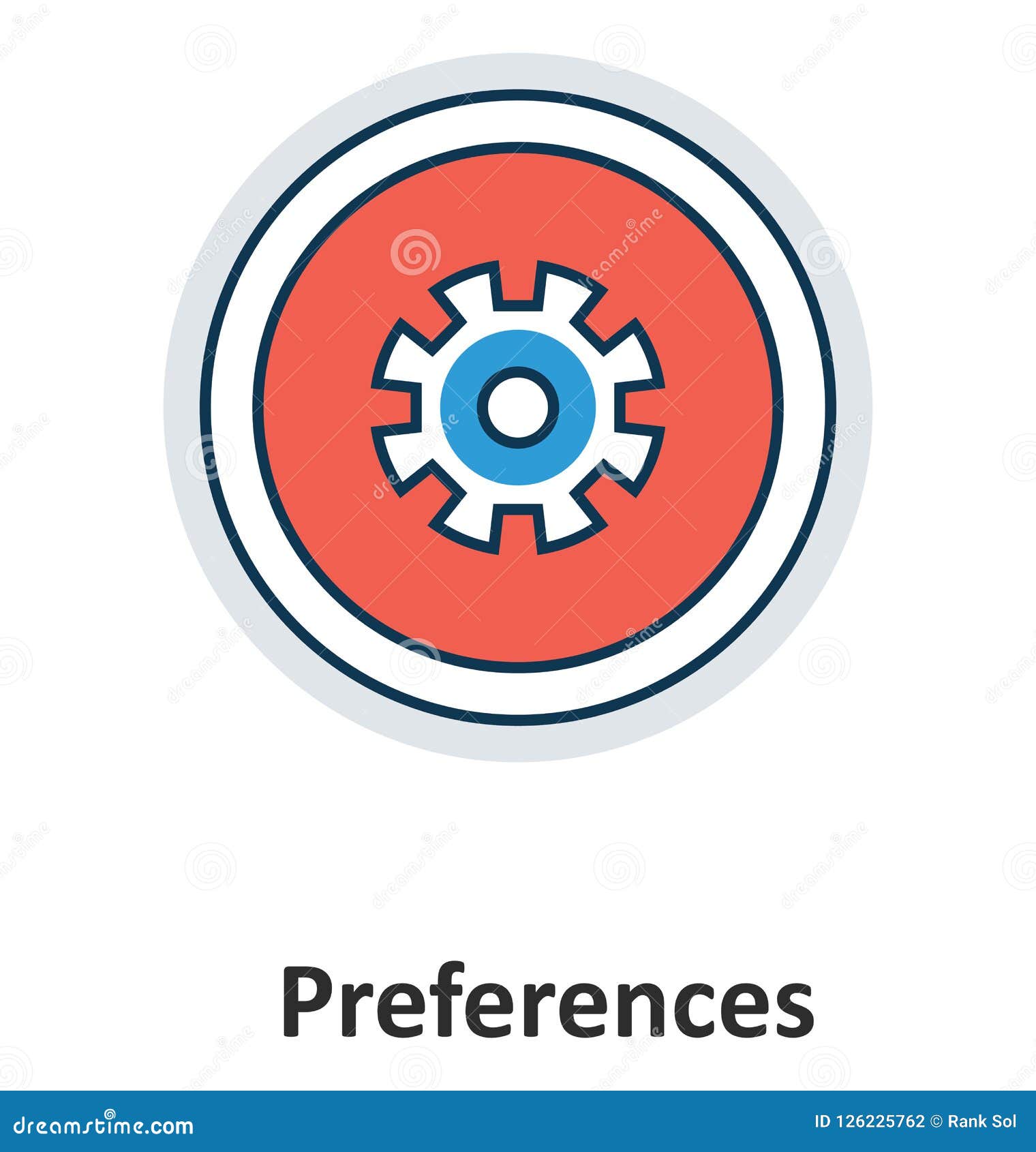 Preferences Gear Wheel Isolated and Vector Icon for Technology Stock ...